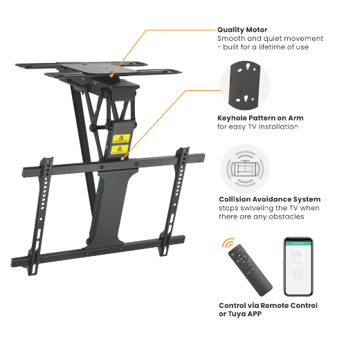 Large Smart Swivelling Flip Down TV Ceiling Mount for Wood Ceiling ...