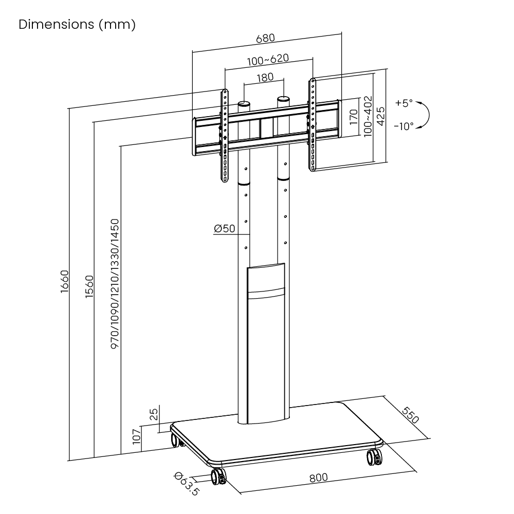 Mobile Supersized Base TV Floor Stand Supplier and Manufacturer- LUMI