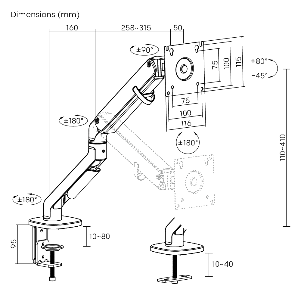 Single-Monitor Modern Mechanical Spring Monitor Arm Supplier and ...