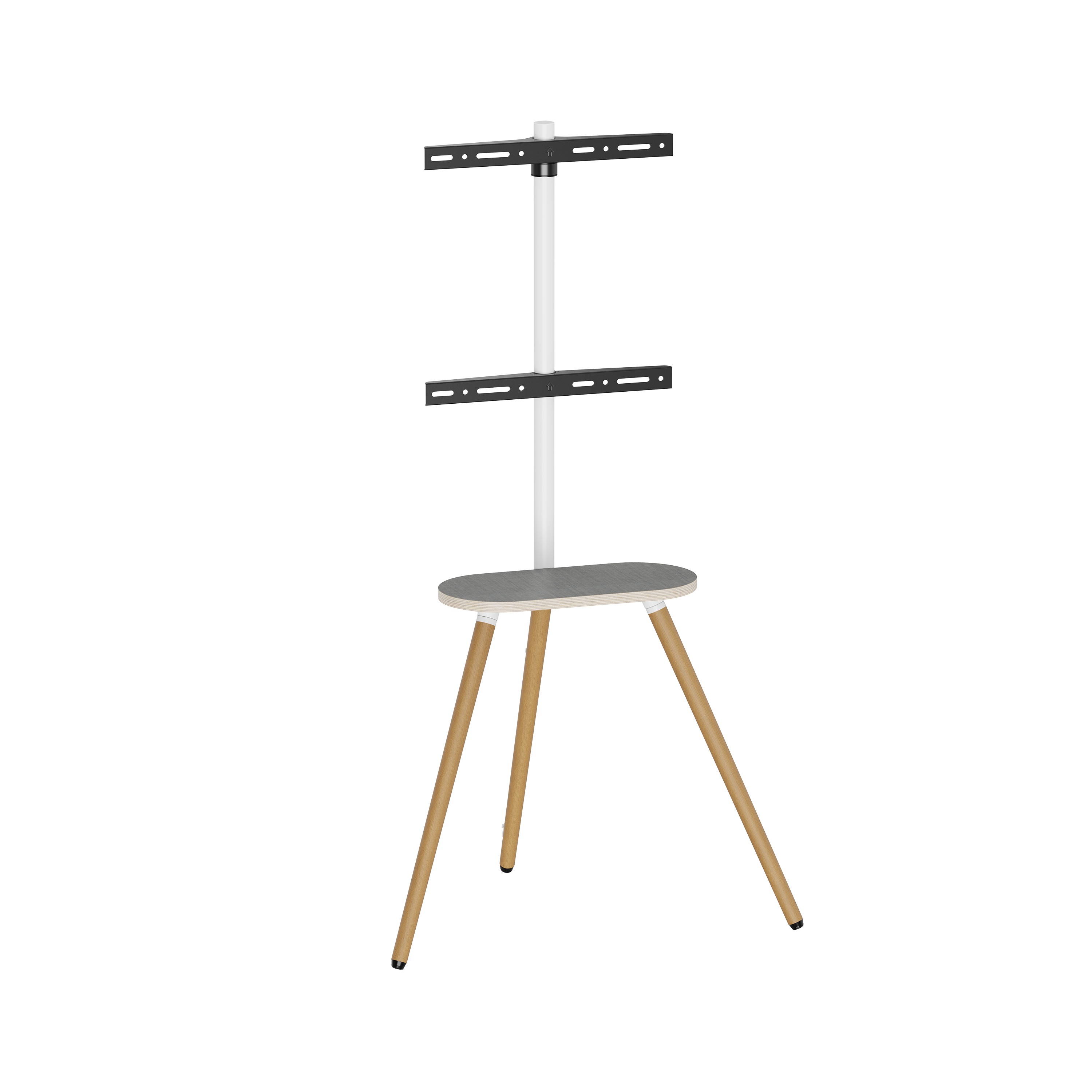 Easel Studio TV Floor Stand with Melamine Shelf and Wood Legs Supplier ...