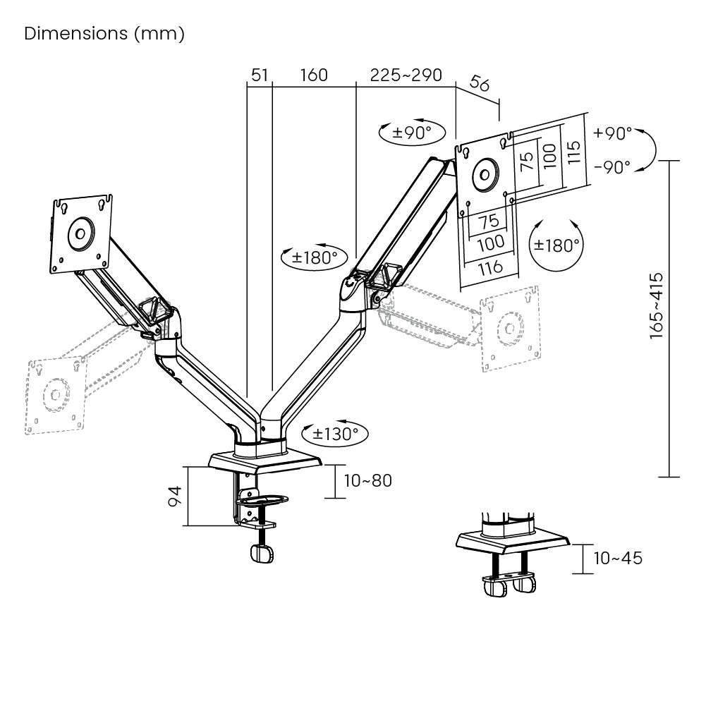 Dual Screen Rugged Mechanical Spring Monitor Arm Supplier and ...