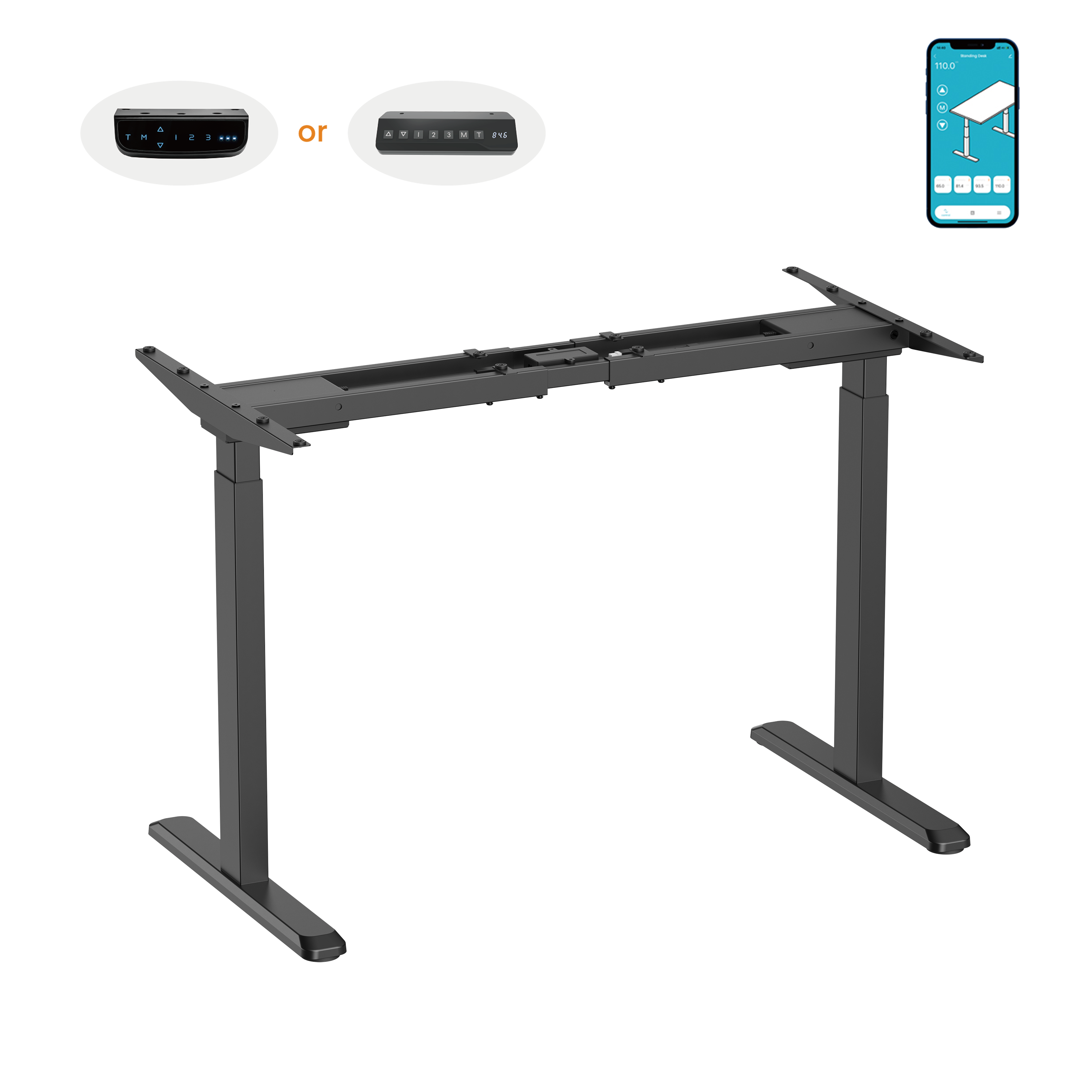 Smart Dual-Motor Sit-Stand Desks With APP Control (2-Stage, Standard ...