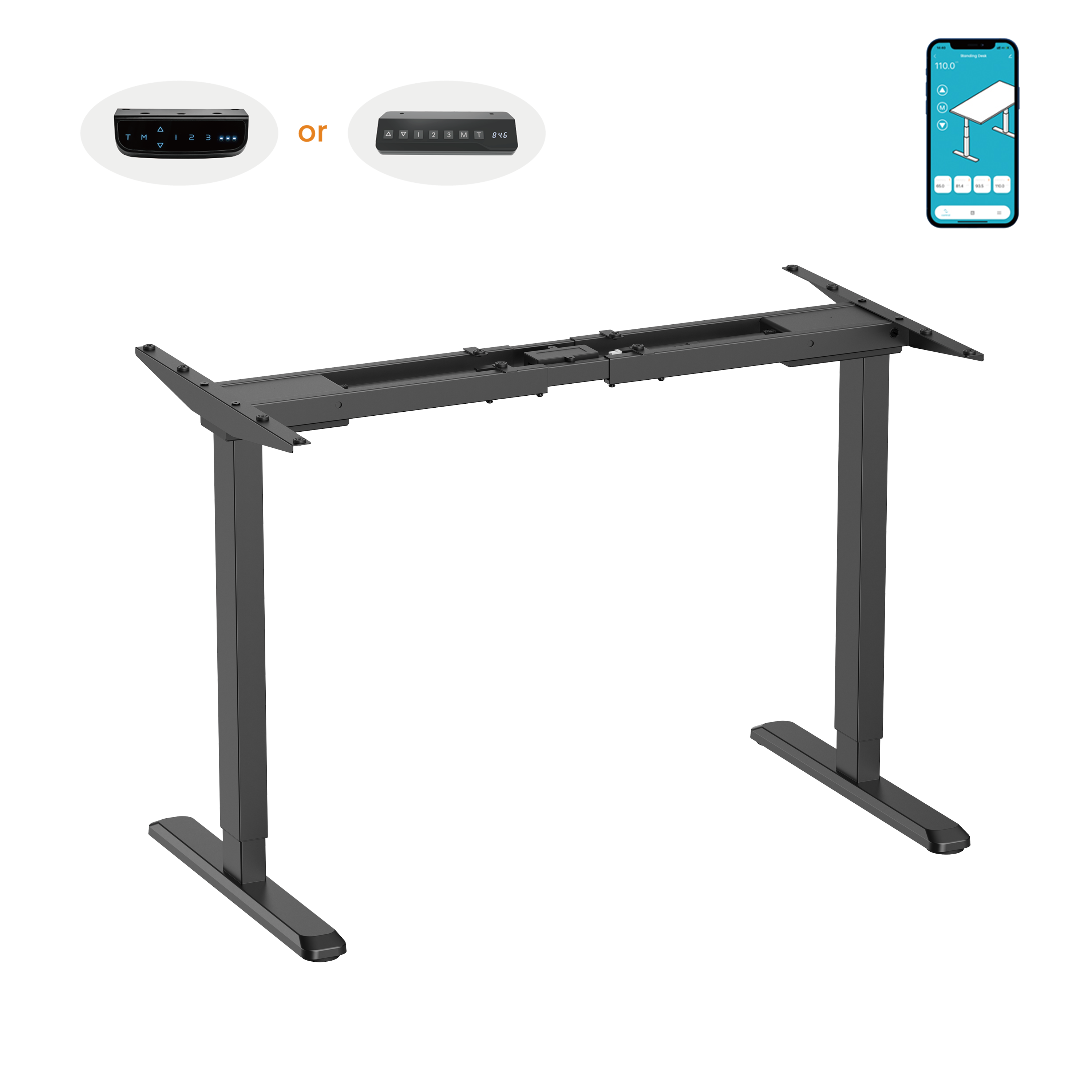 Smart Dual-Motor Sit-Stand Desks With APP Control (2-Stage, Reversed ...