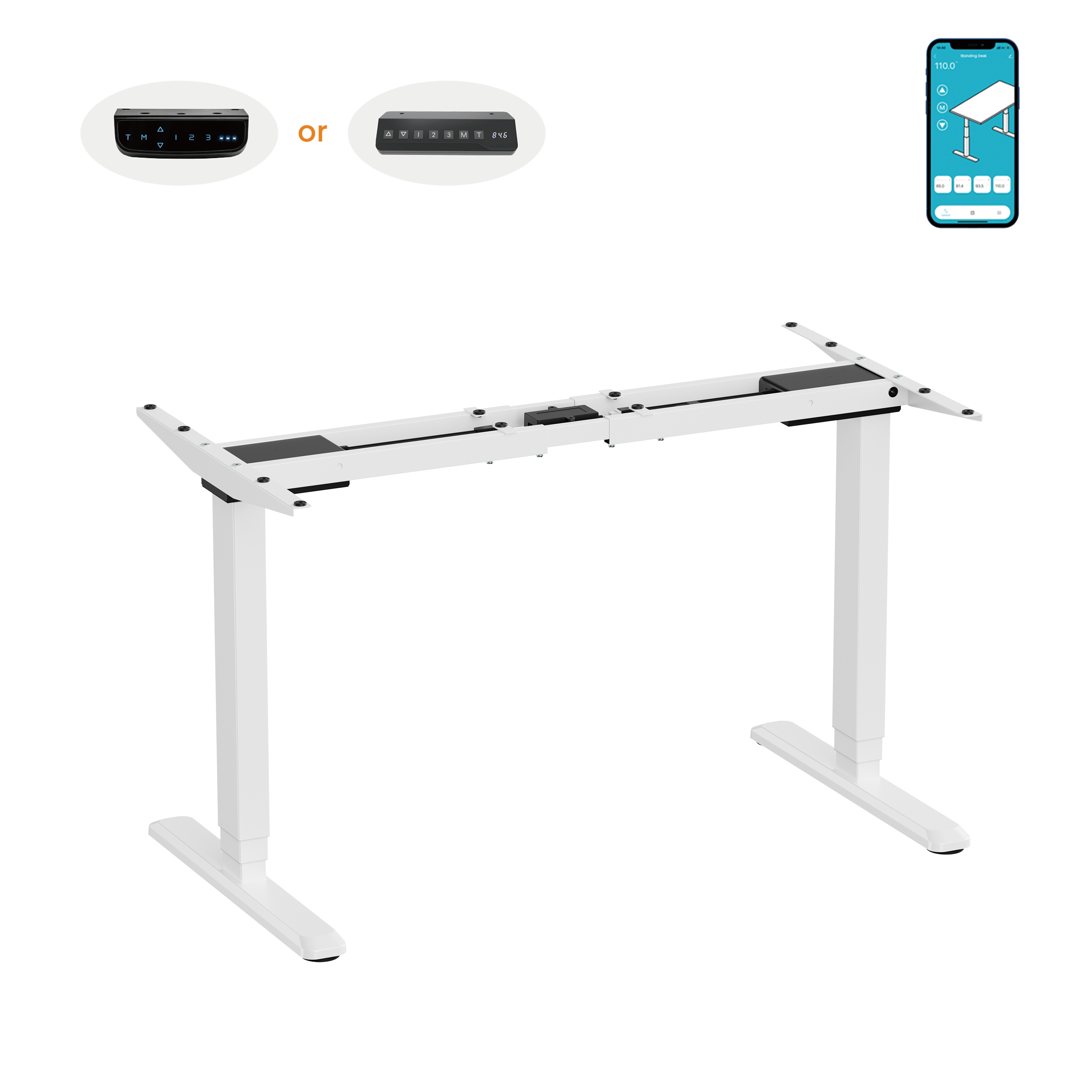 Smart Dual-Motor Sit-Stand Desks With APP Control (3-Stage, Reversed ...