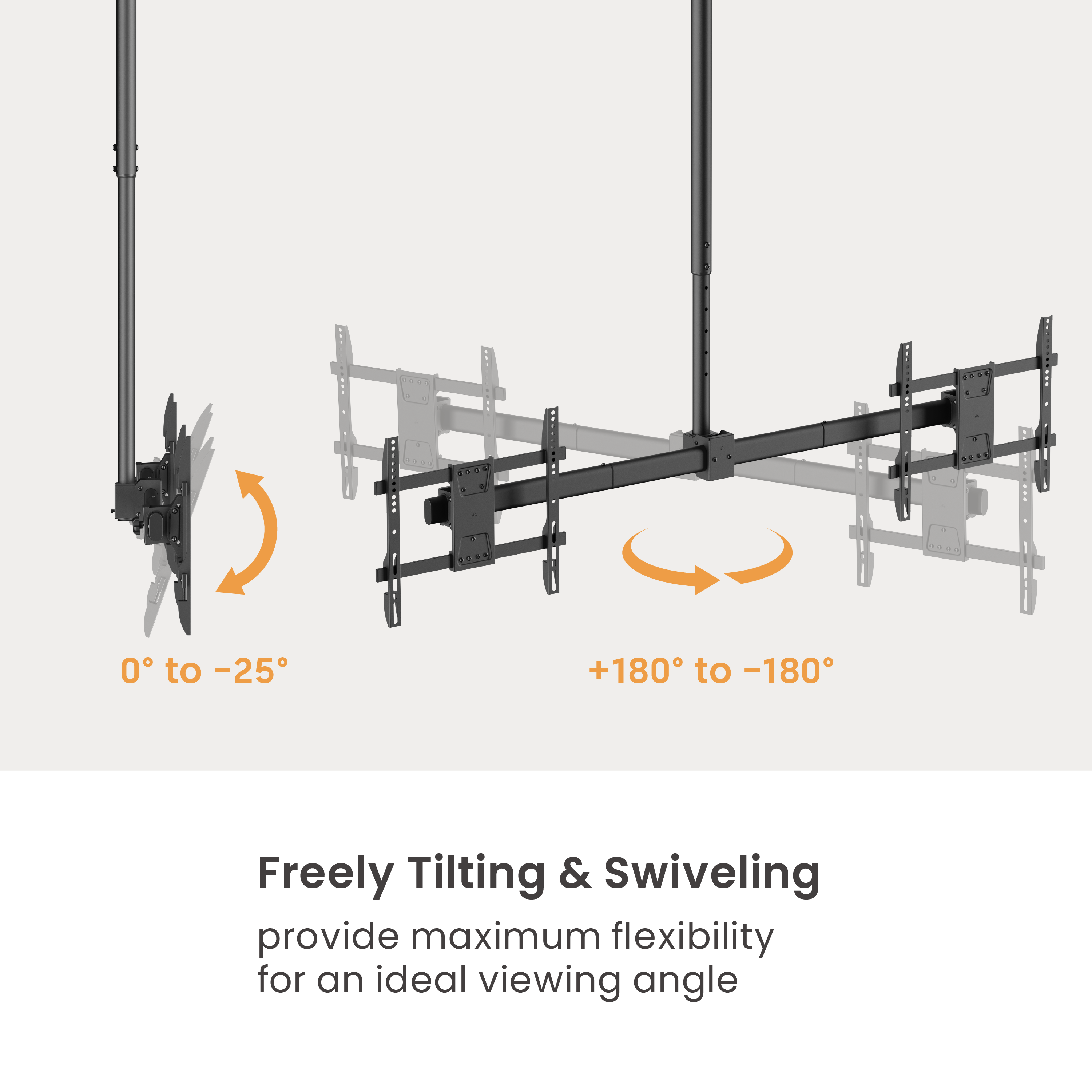 Side-by-Side Dual Screen Heavy-Duty TV Ceiling Mount (Short) Supplier ...