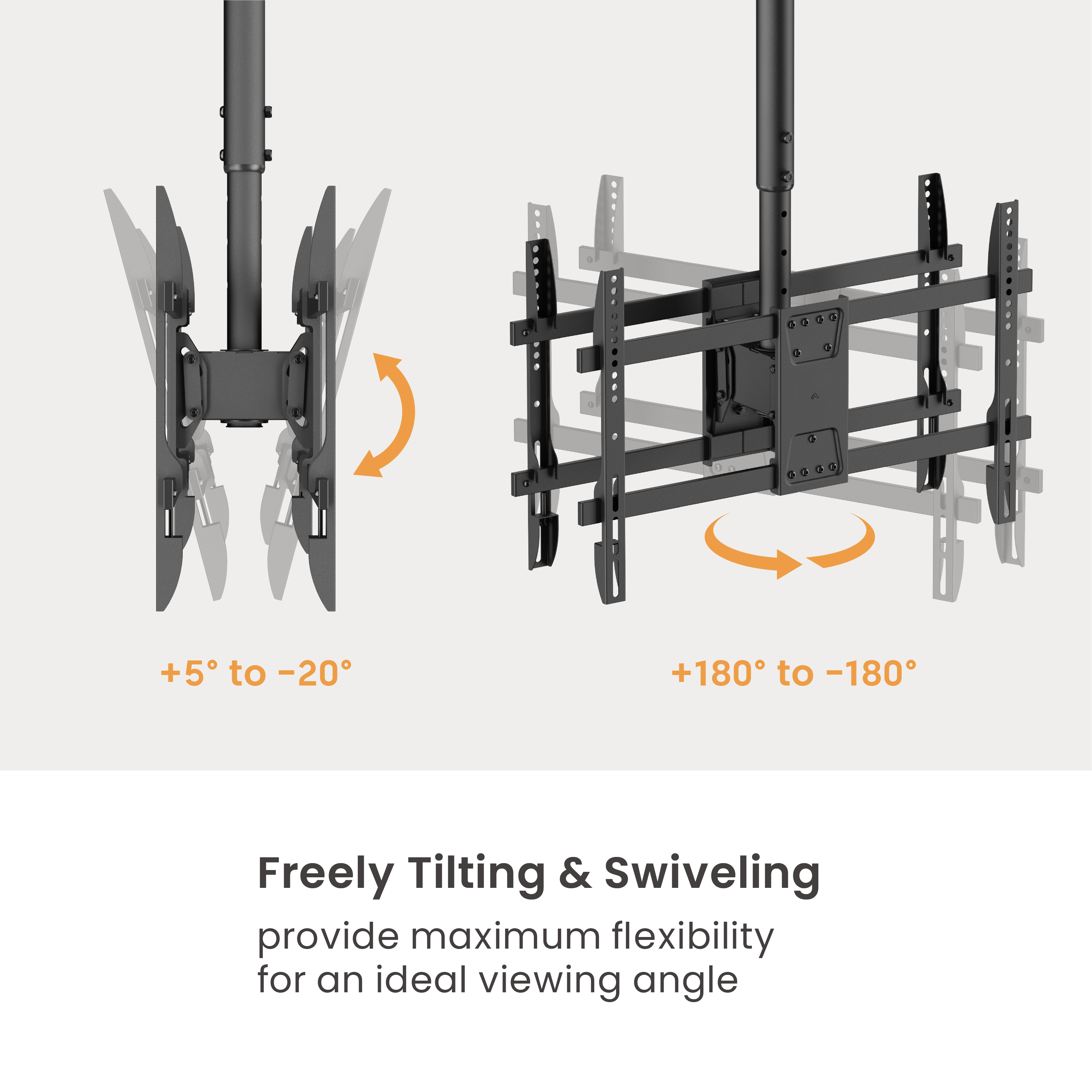 Back-to-Back Dual Screen Heavy-Duty TV Ceiling Mount (Short) Supplier ...