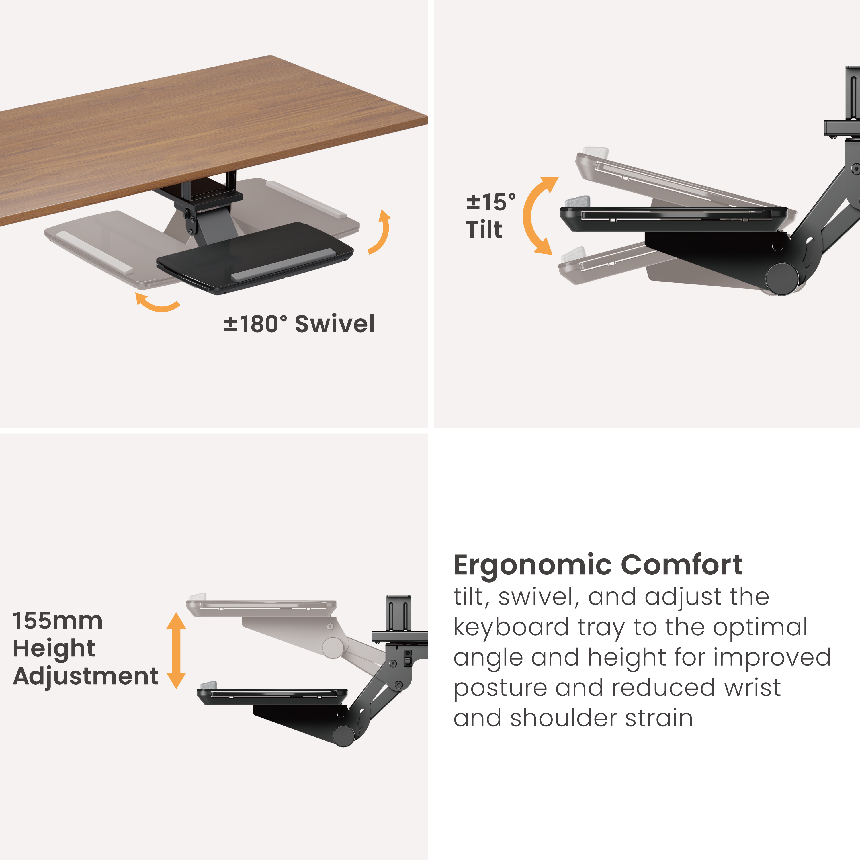 Adjustable Under-Desk Keyboard Tray Supplier and Manufacturer- LUMI