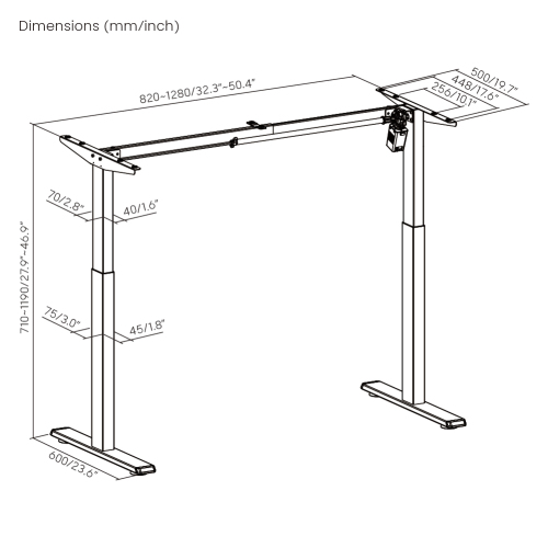 BudgetBoost Standard Column Single-Motor Sit-Stand Desk with Adjustable ...