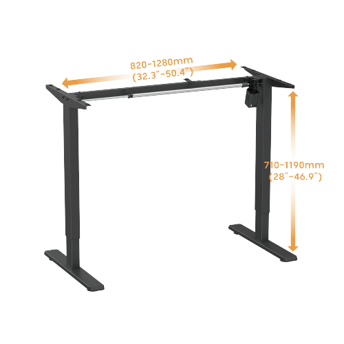 BudgetBoost Reversed Column Single-Motor Sit-Stand Desk with Adjustable ...