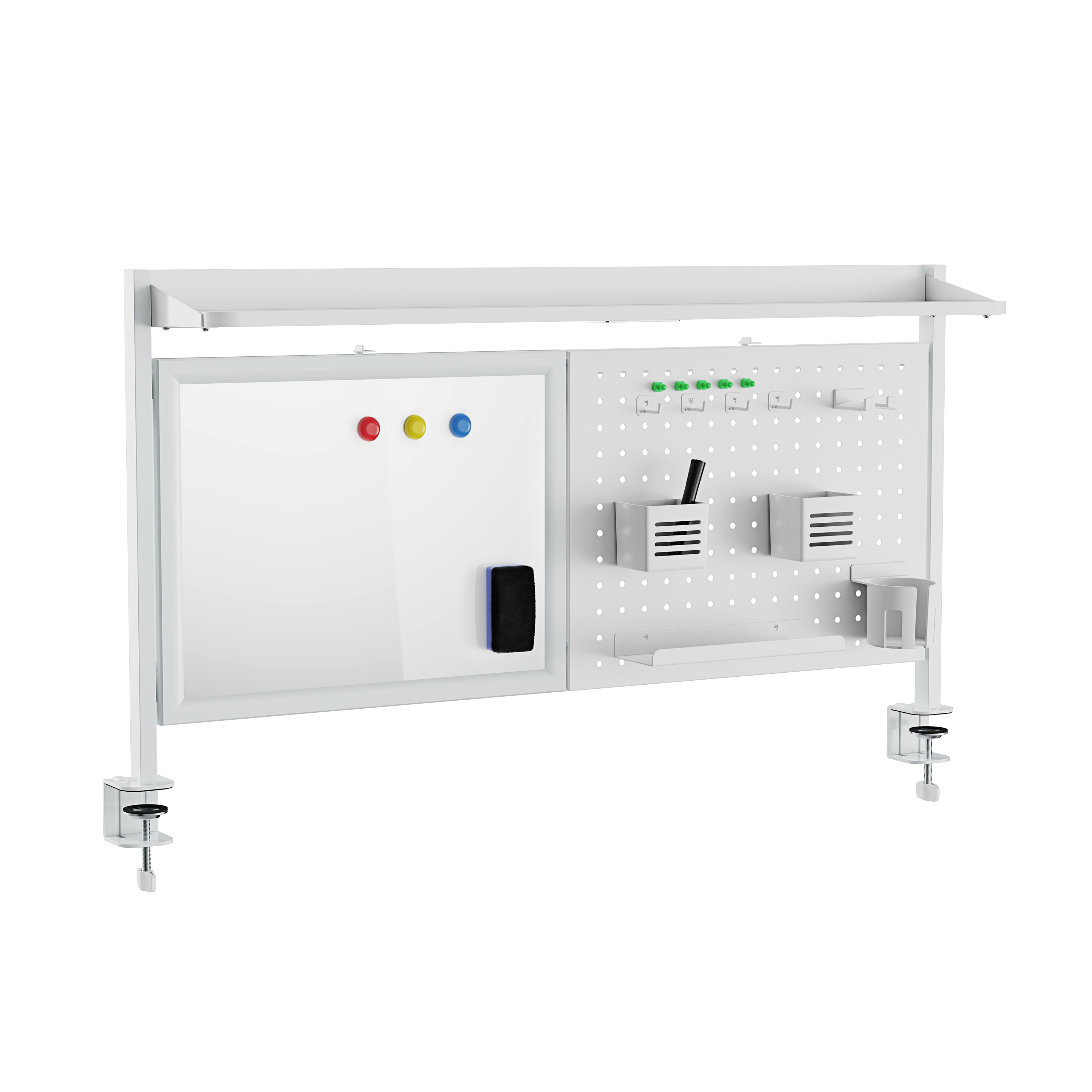 Clamp-On Desk Pegboard & Whiteboard Organizer Shelf (for 1200mm ...