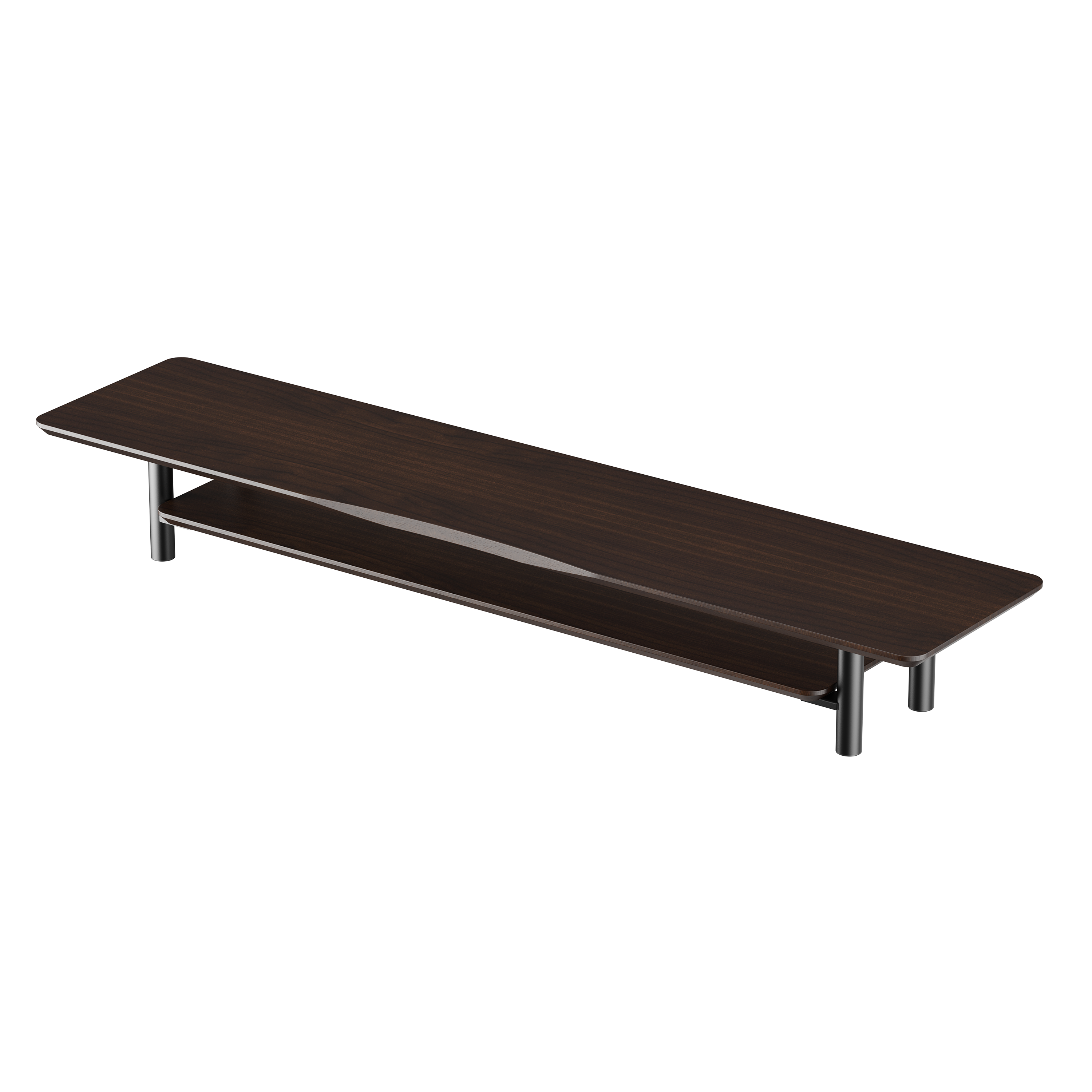 Solid Wood Monitor & Laptop Riser with Storage Shelves (Large Surface ...