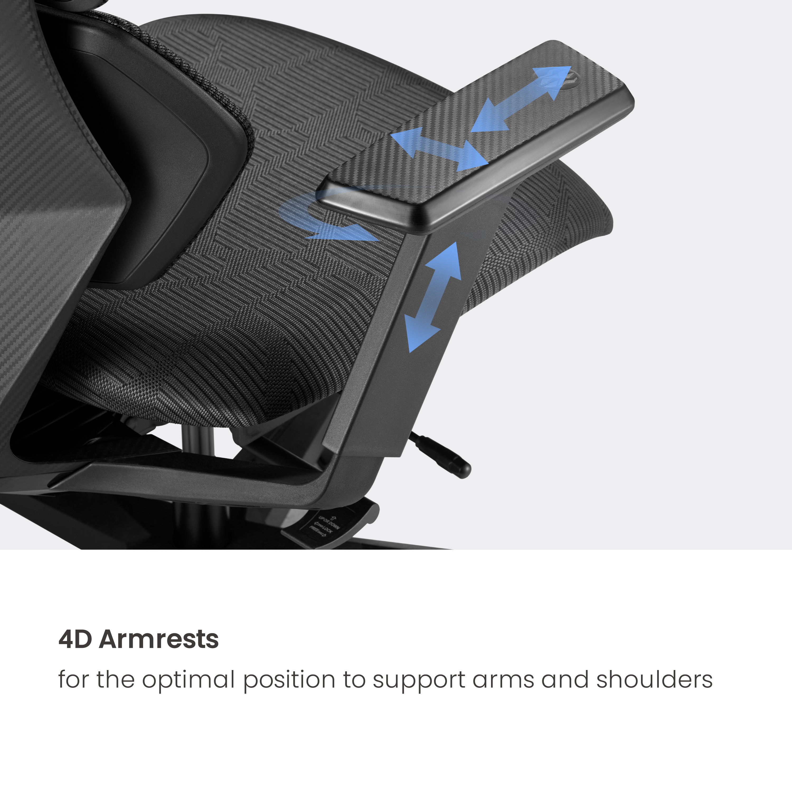 Comfy Mesh Gaming Chair with 4D Armrests and Adaptive Backrests ...