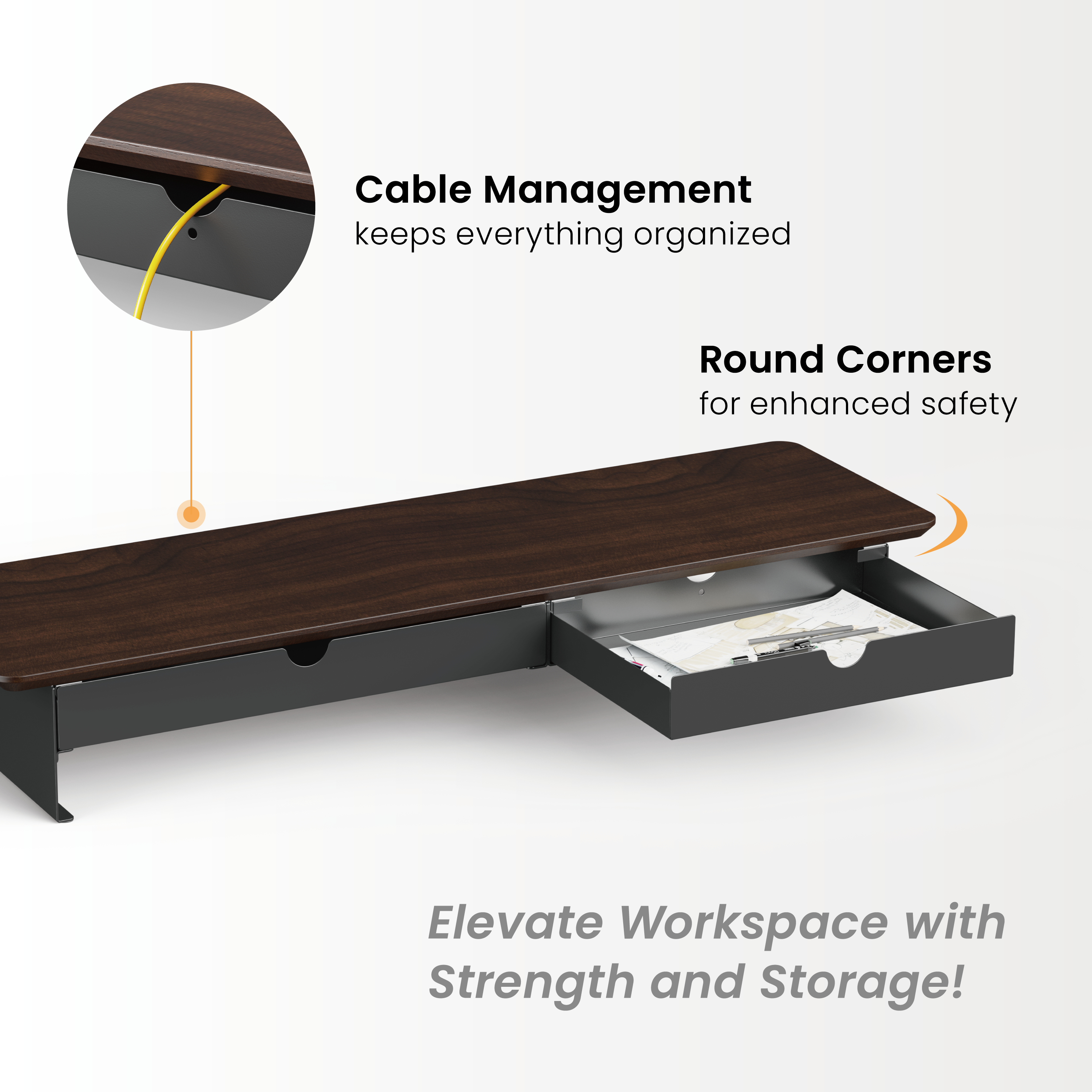Medium Heavy-Duty Monitor Riser with 2-Drawer Supplier and Manufacturer ...