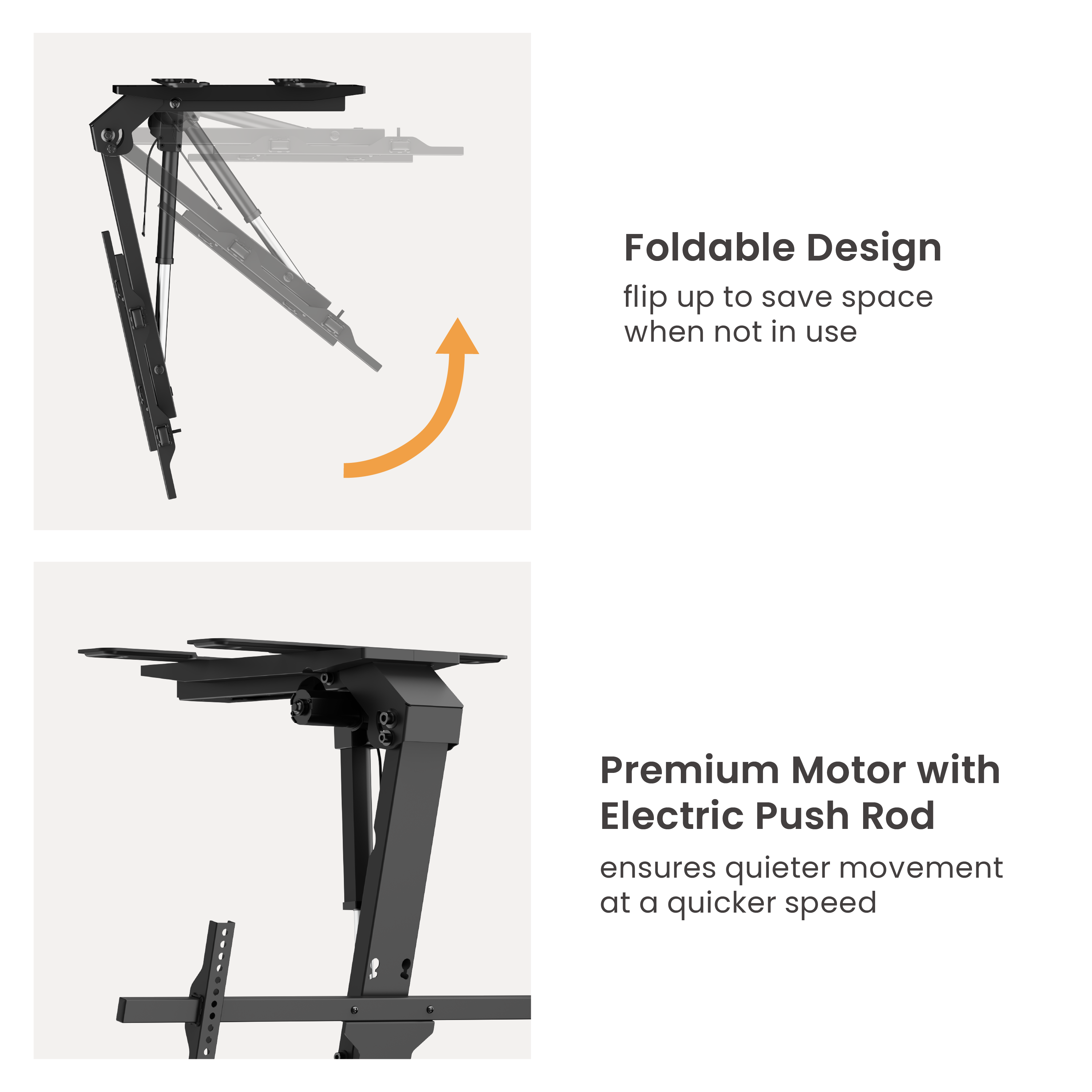 Large Smart Electric TV Ceiling Mount with Flat and Pitched Ceiling ...