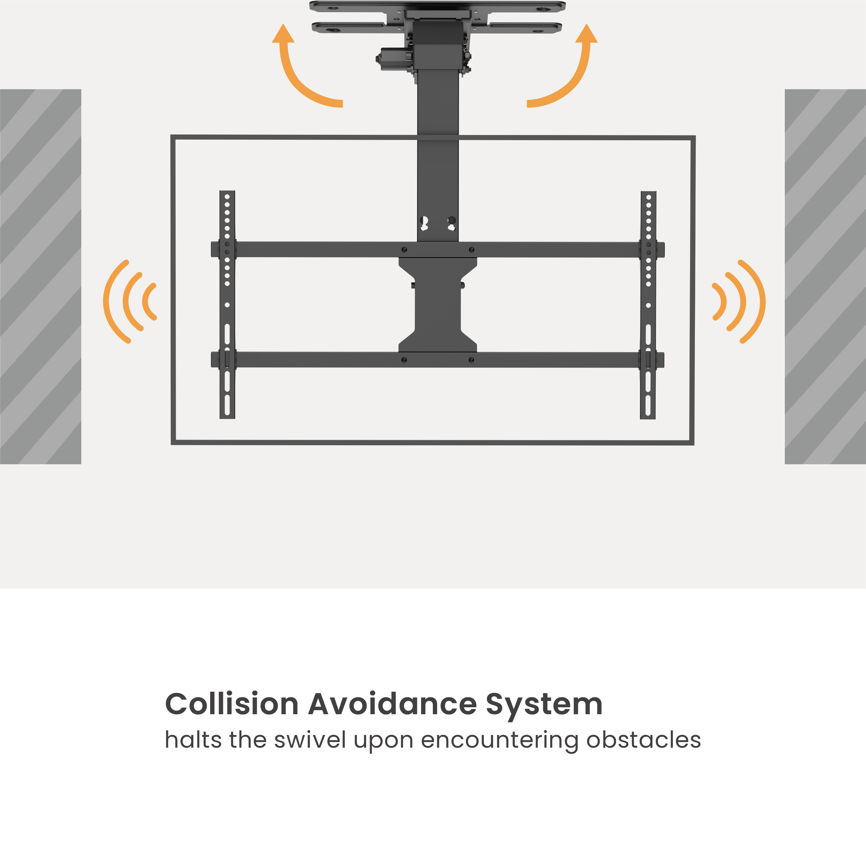 Large Smart Electric TV Ceiling Mount with Swivel Design & Double Stud ...
