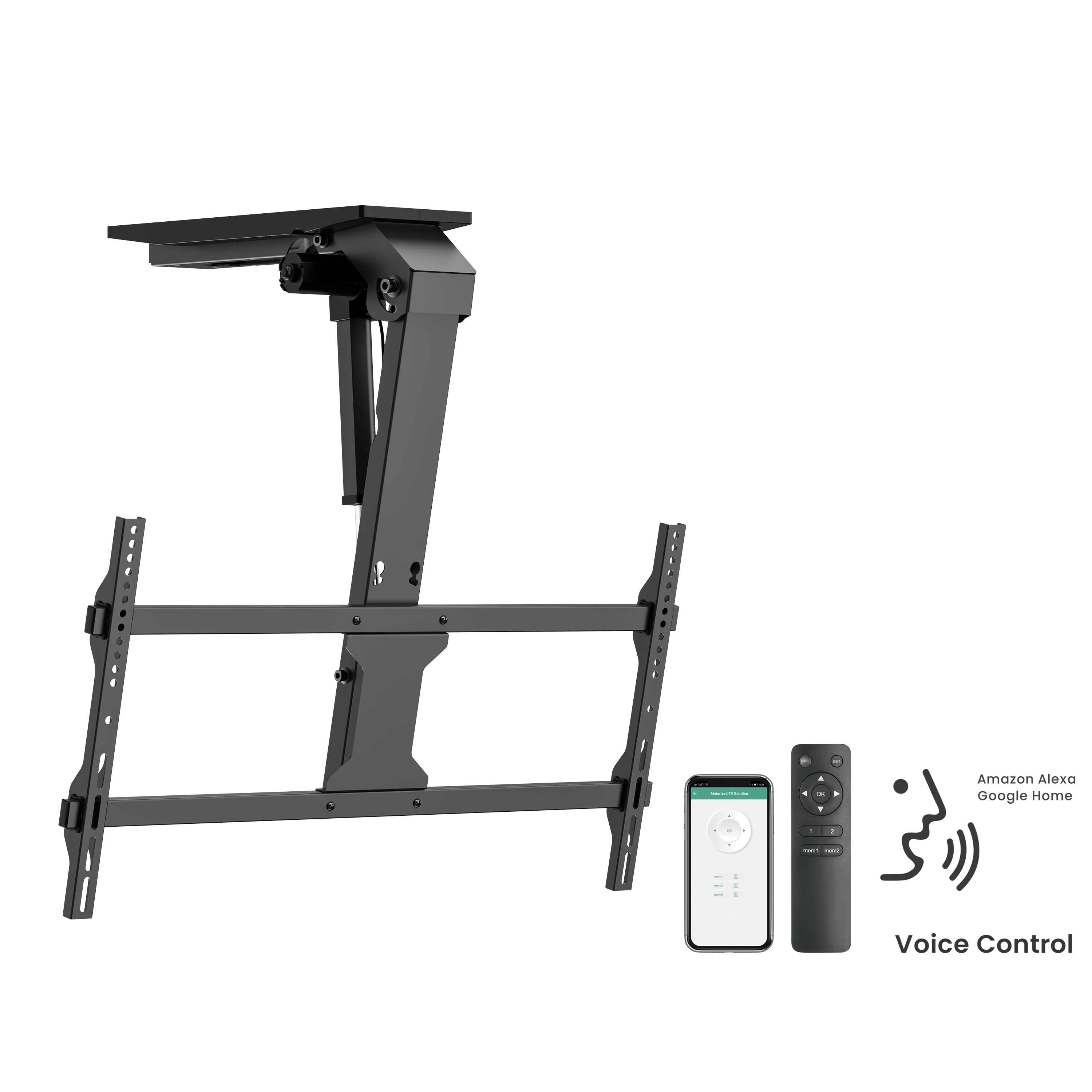 Large Smart Electric TV Ceiling Mount for Flat & Pitched Ceilings ...