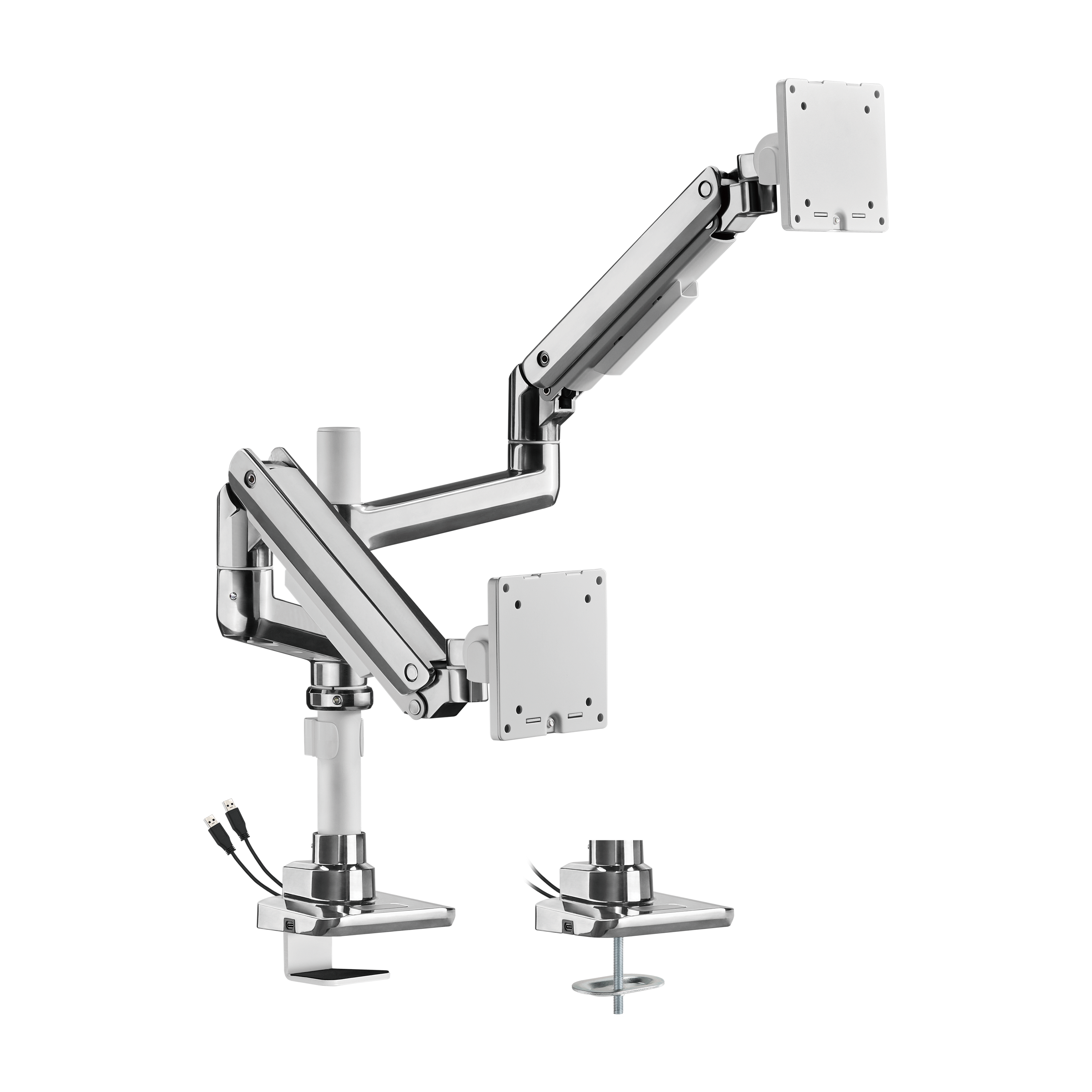 Fabulous Pole-Mounted Gas Spring Dual Monitor Arm With USB-A/USB-C ...