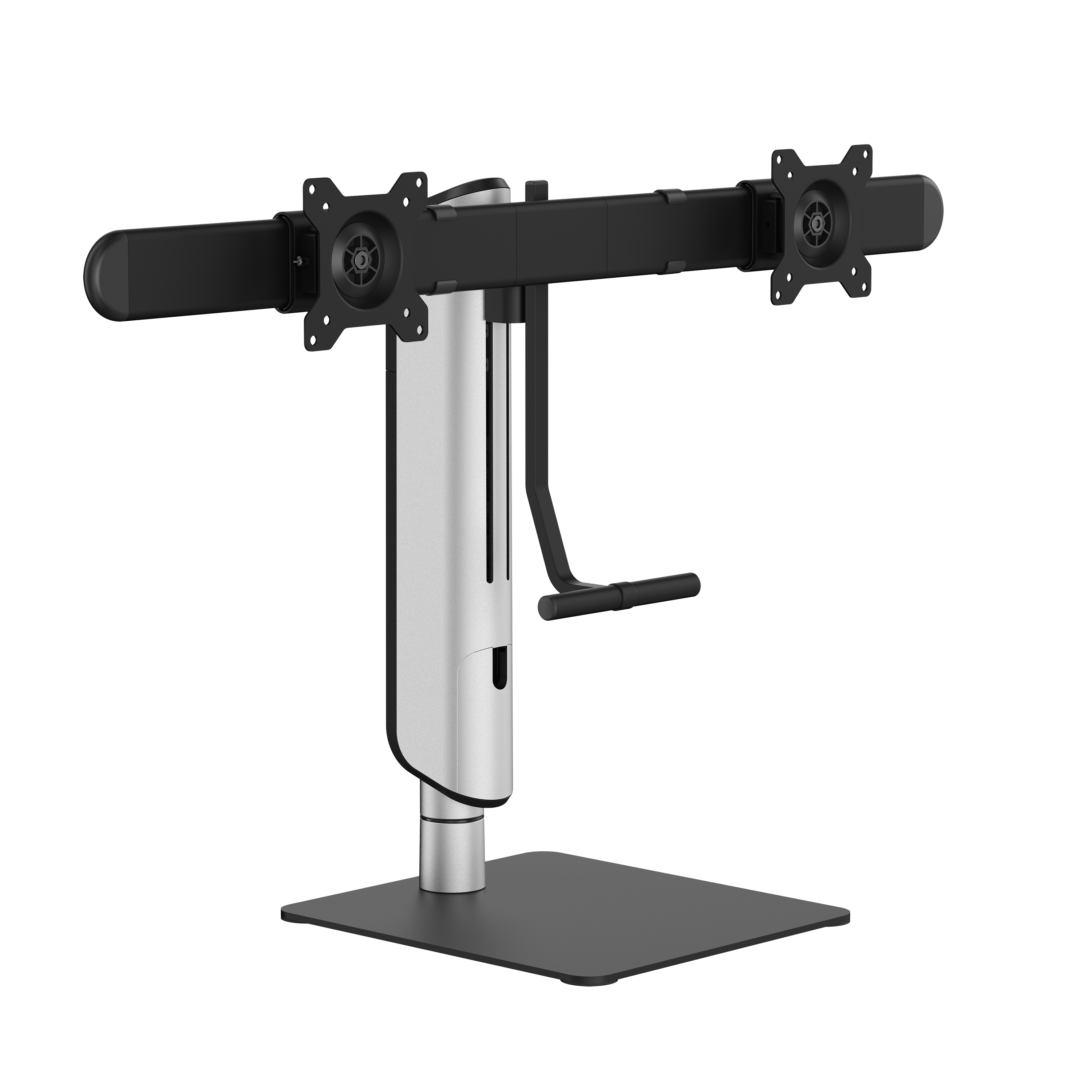 Heavy-Duty Vertical Lift Free-Standing Dual-Screen Monitor Stand ...