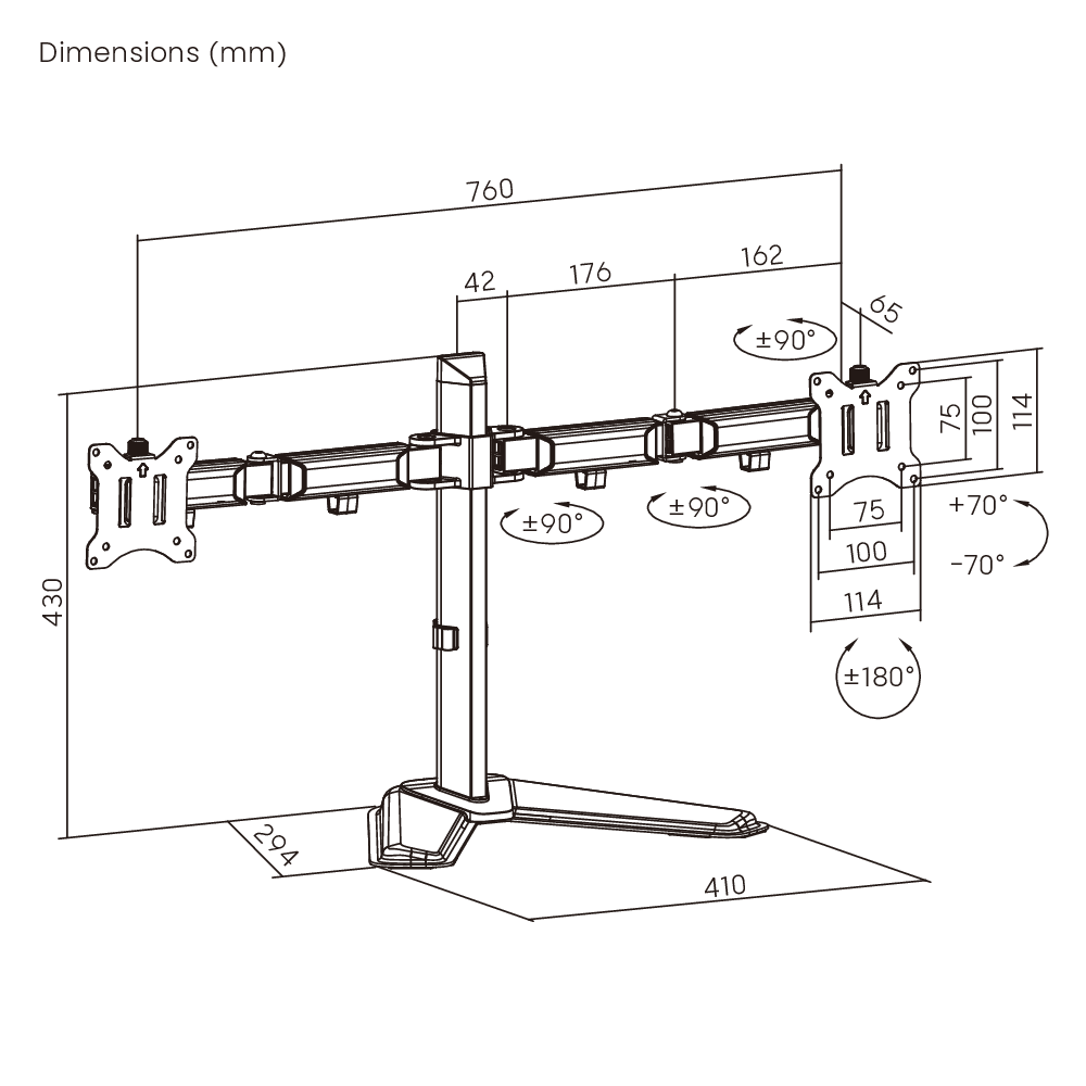 Deluxe Dual-Monitor Articulating Monitor Stand Supplier and ...