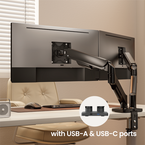 Super Economical Mechanical Spring Dual Monitor Arm with USB Ports ...
