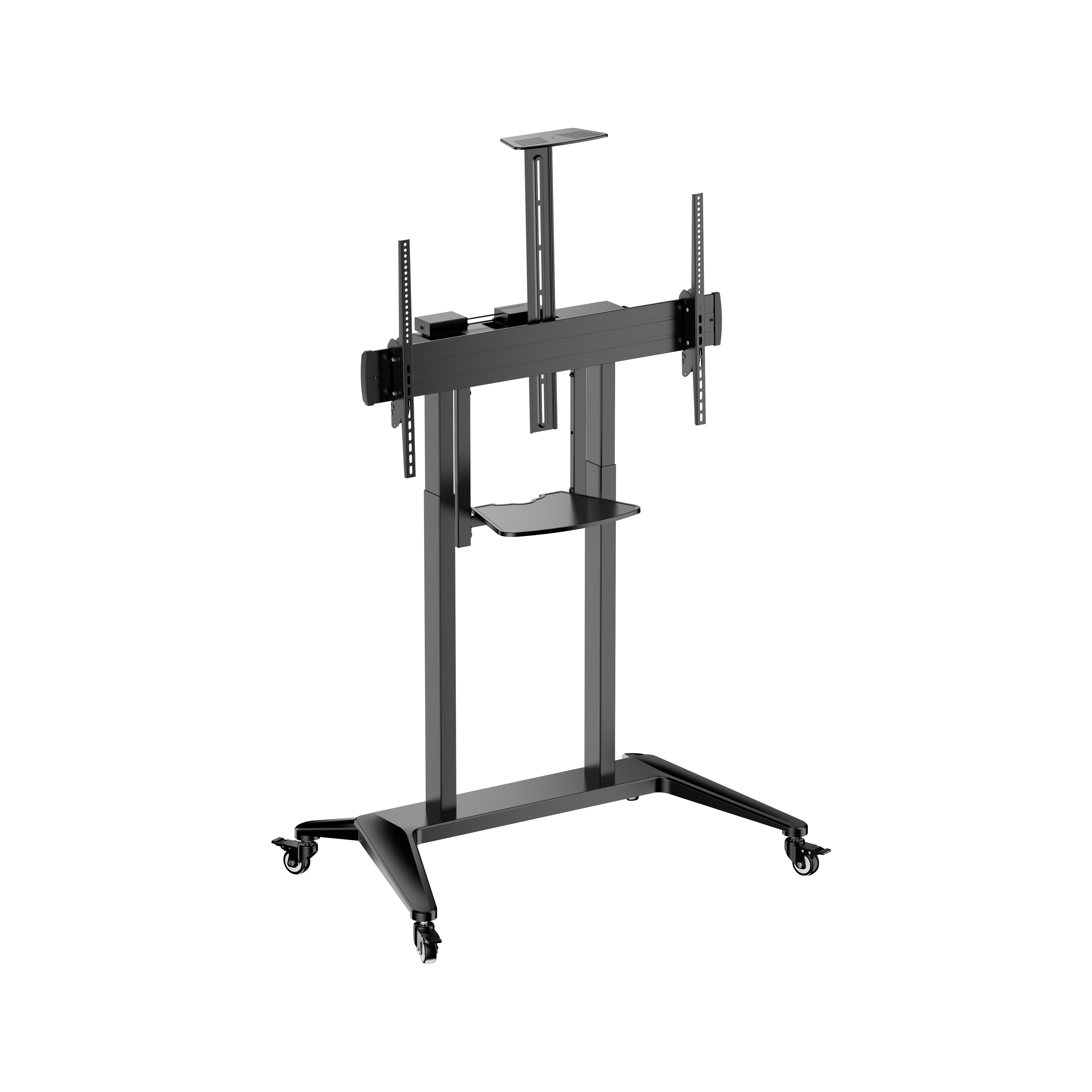 Motorized Height-Adjustable TV Cart with Storage Shelf Supplier and Manufacturer- LUMI