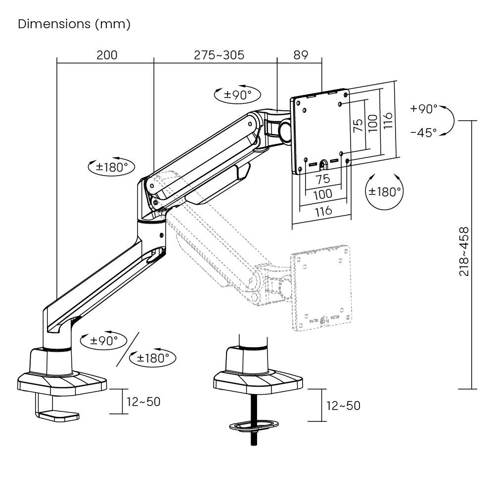 Deluxe Mechanical Spring Single Monitor Arm Supplier and Manufacturer- LUMI