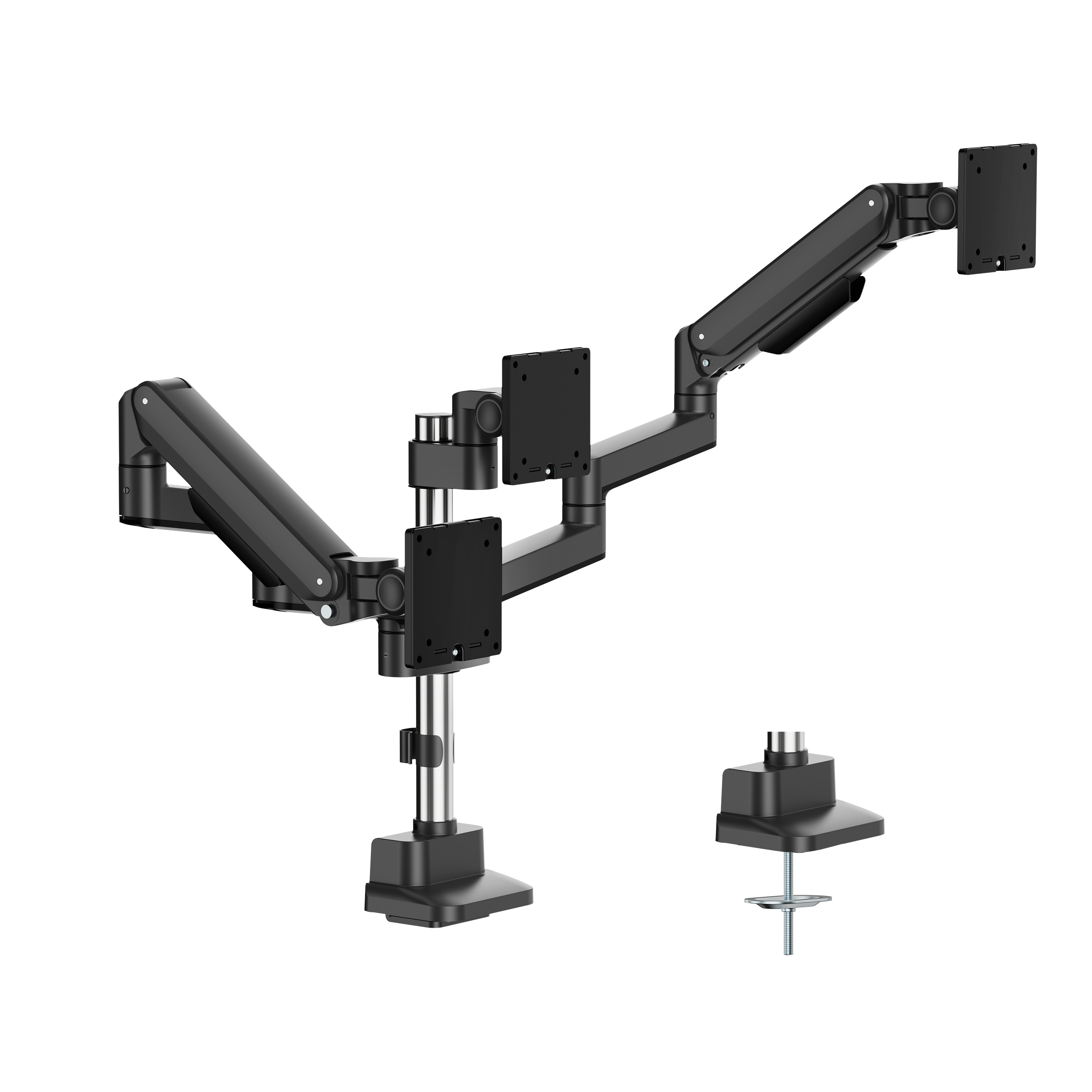 Deluxe Mechanical Spring Triple Monitor Arm (Pole Mounted) Supplier and ...