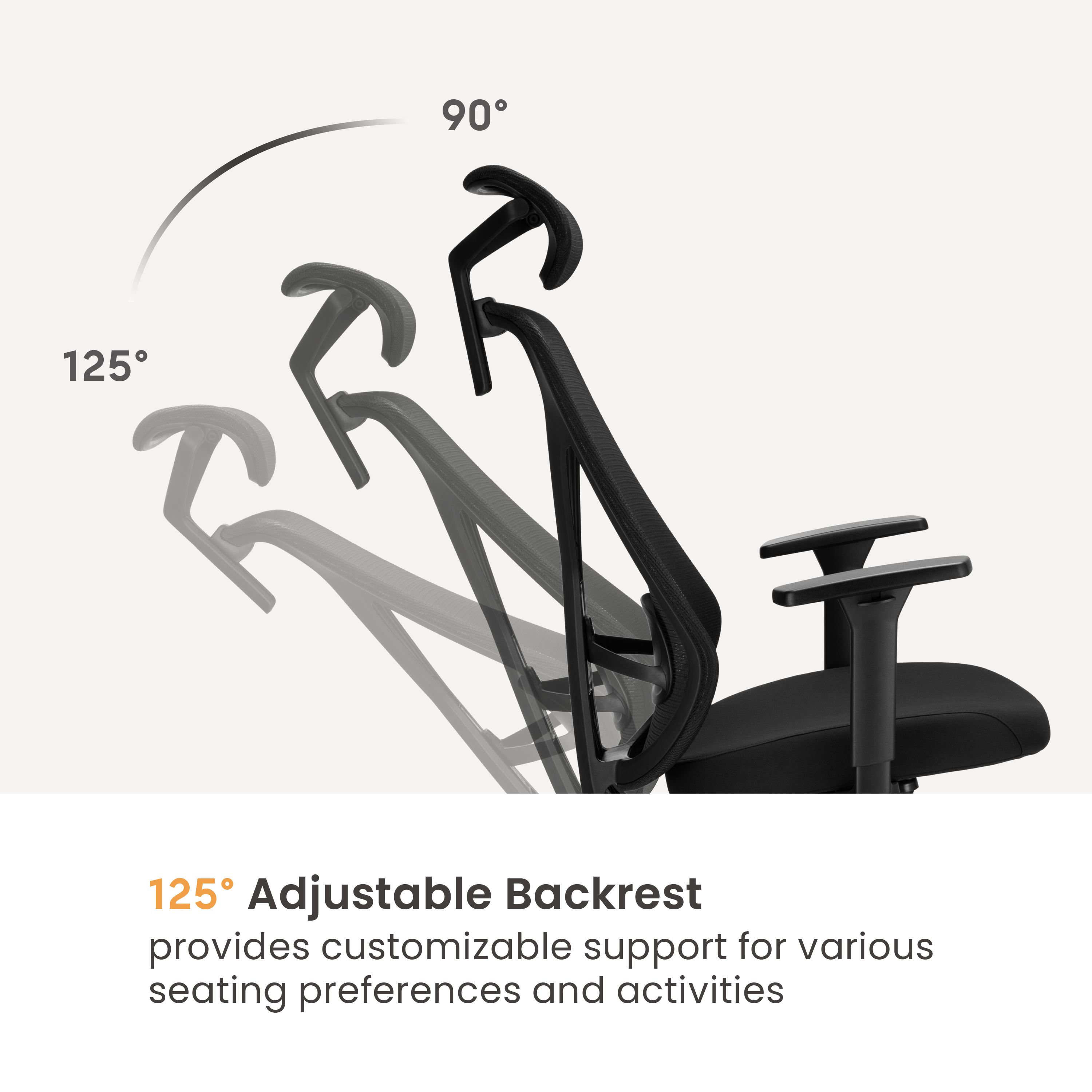 Ergonomic Office Chair with Adjustable Headrest/Lumbar Support/Seat ...