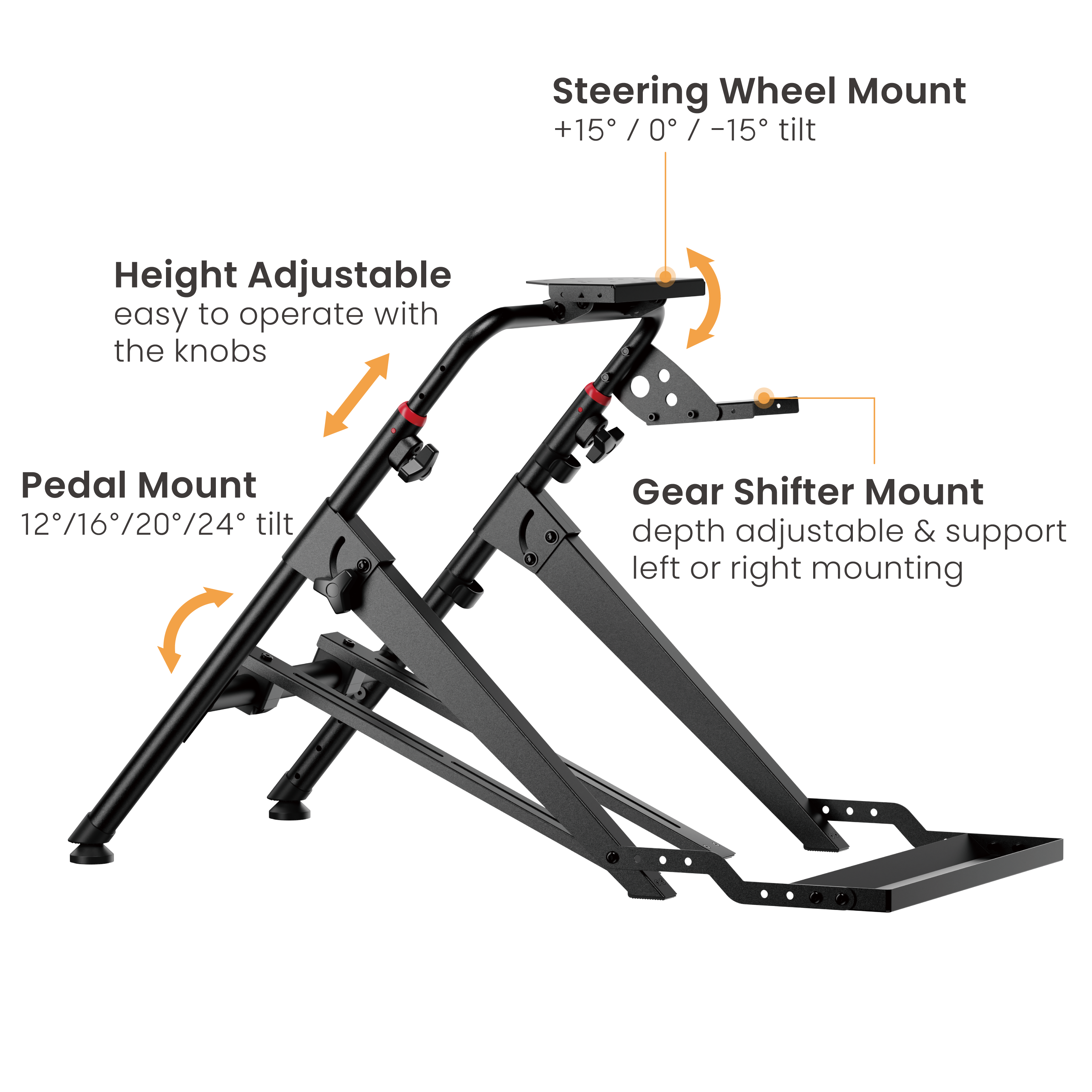 Foldable Racing Simulator Wheel Stand with Chair Fixing Slot Supplier ...