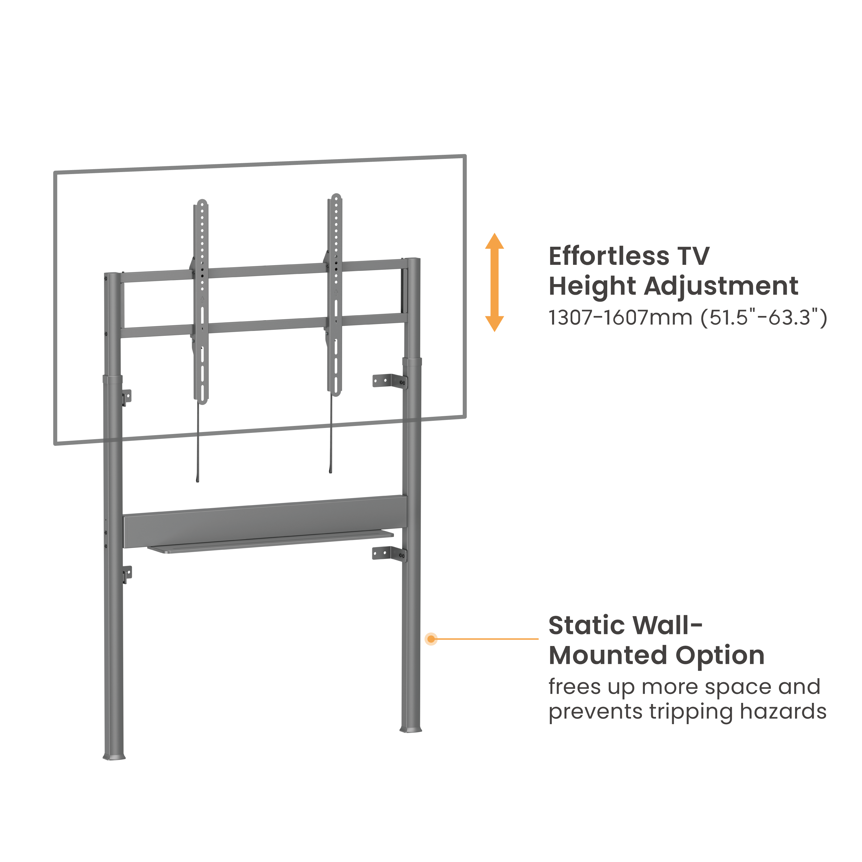 SlimLift Motorized Height Adjustable Heavy‑Duty Wall‑Mounted Stand ...