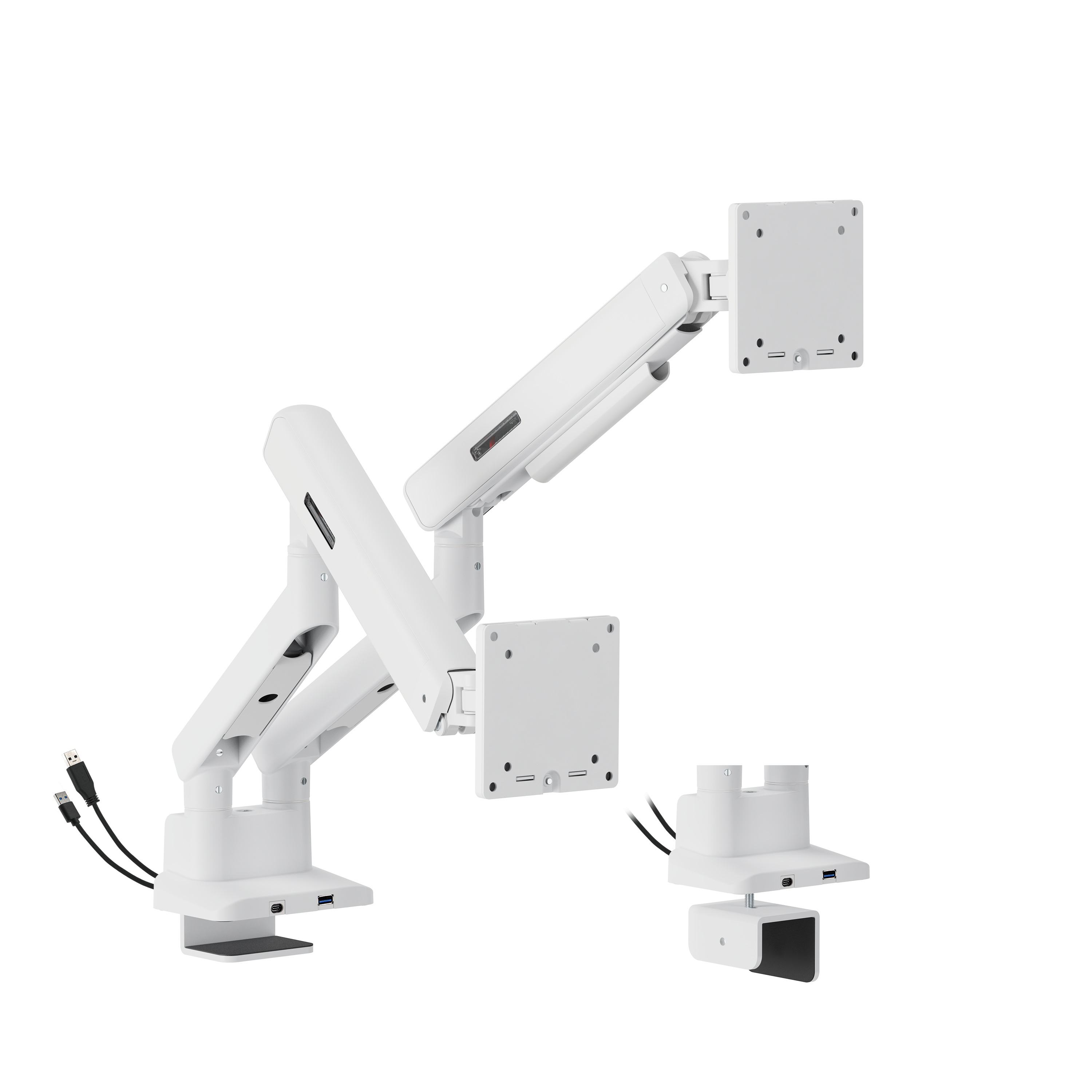 Dual Screen Premium Mechanical Spring Monitor Arm with 3.0 USB Ports ...