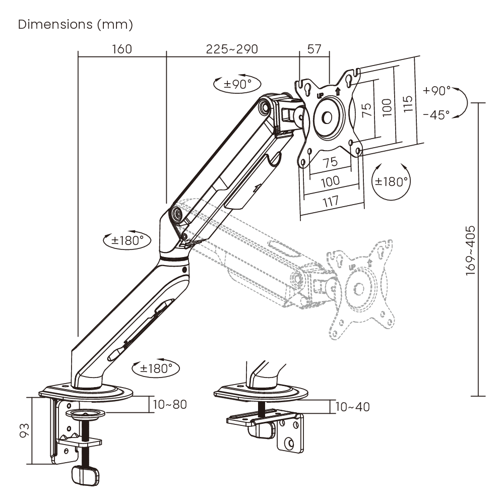 Super Economy Mechanical Spring Monitor Arm Supplier and Manufacturer- LUMI